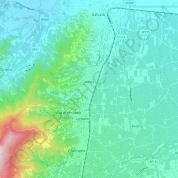 Carte topographique Manta, altitude, relief